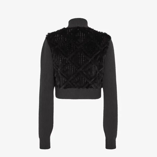 Fendi Cropped Mink Blouson With Ff Motif
