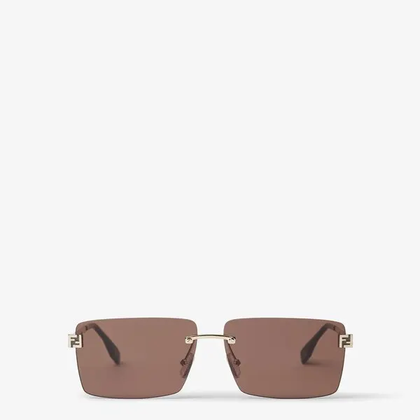 Fendi Sky Rectangular Rimless Sunglasses - Brown