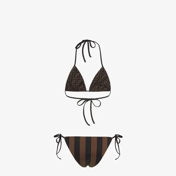 Fendi Reversible Triangle Bikini - Brown