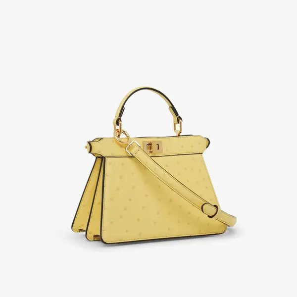 Fendi Peekaboo Iseeu Petite Ostrich Leather Bag - Yellow