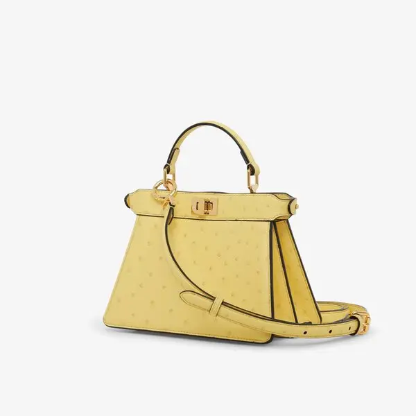 Fendi Peekaboo Iseeu Petite Ostrich Leather Bag - Yellow