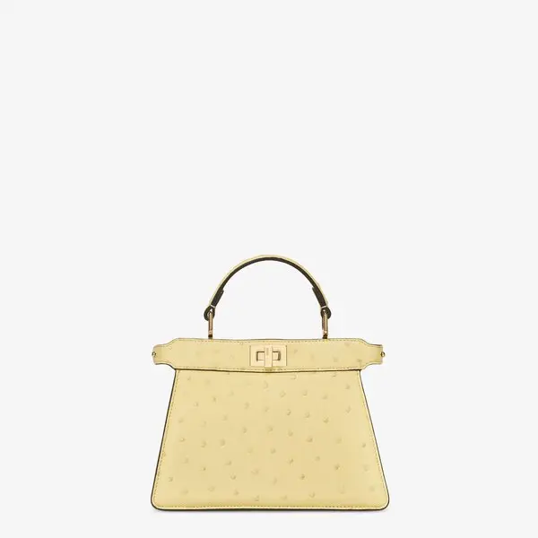 Fendi Peekaboo Iseeu Petite Ostrich Leather Bag - Yellow