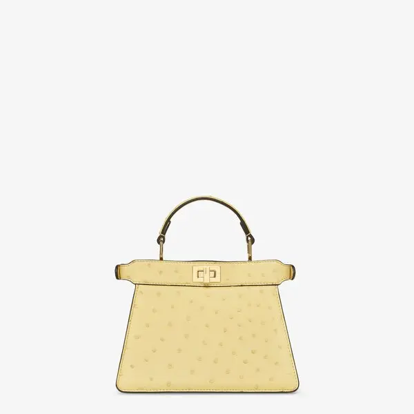 Fendi Peekaboo Iseeu Petite Ostrich Leather Bag - Yellow