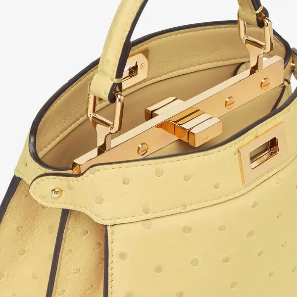 Fendi Peekaboo Iseeu Petite Ostrich Leather Bag - Yellow