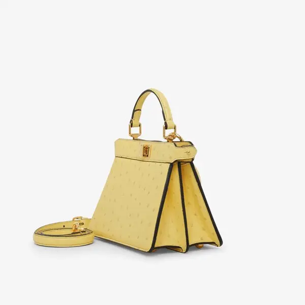 Fendi Peekaboo Iseeu Petite Ostrich Leather Bag - Yellow