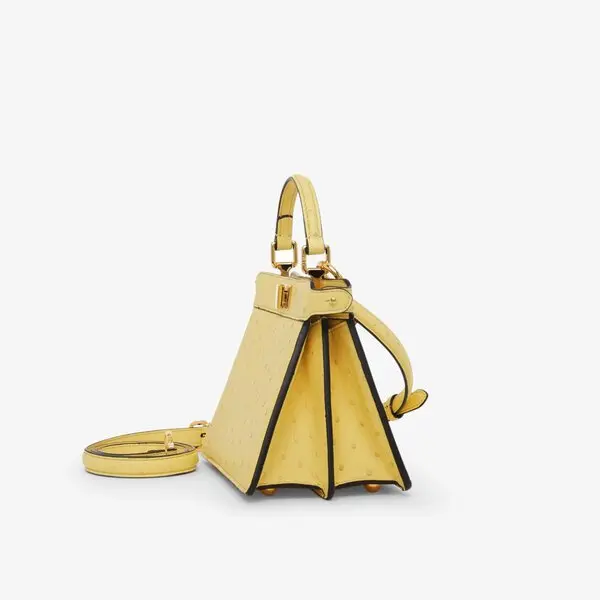 Fendi Peekaboo Iseeu Petite Ostrich Leather Bag - Yellow