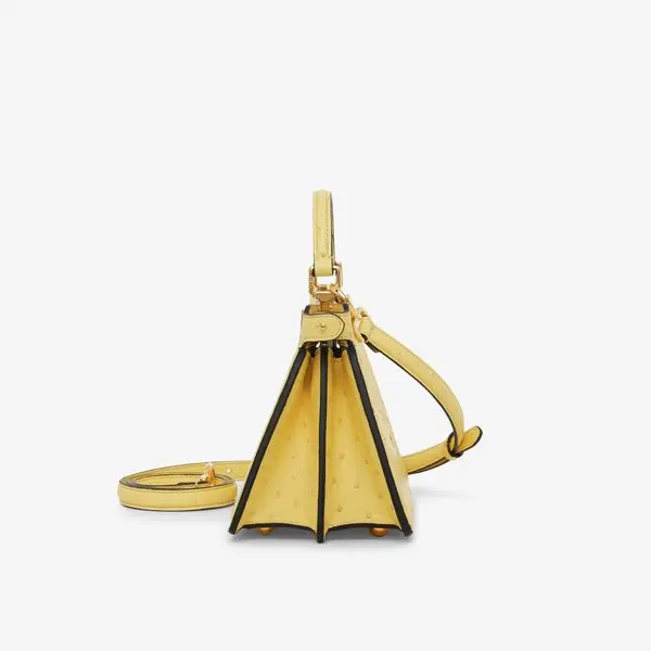 Fendi Peekaboo Iseeu Petite Ostrich Leather Bag - Yellow