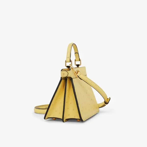 Fendi Peekaboo Iseeu Petite Ostrich Leather Bag - Yellow