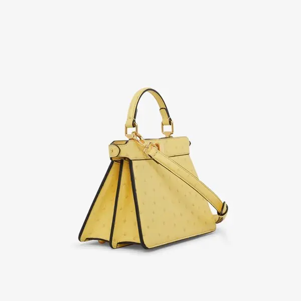 Fendi Peekaboo Iseeu Petite Ostrich Leather Bag - Yellow