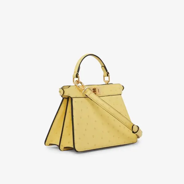Fendi Peekaboo Iseeu Petite Ostrich Leather Bag - Yellow