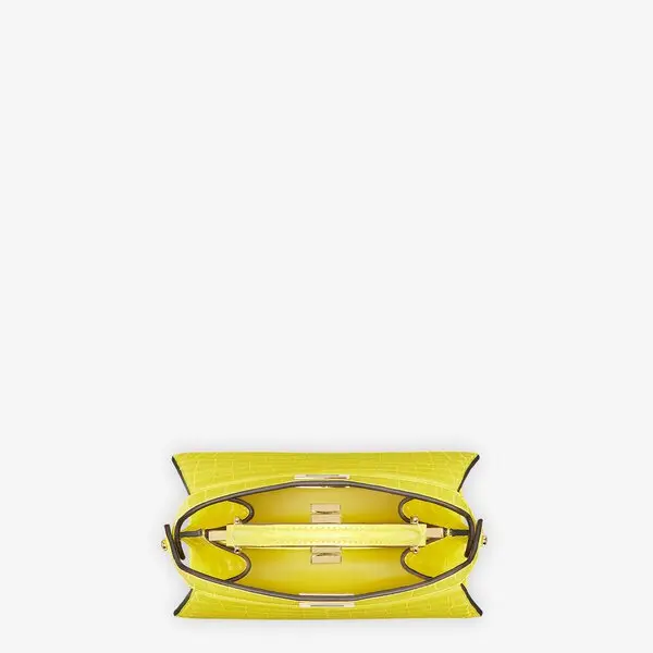 Fendi Peekaboo Iseeu Petite Crocodile Leather Handbag - Yellow