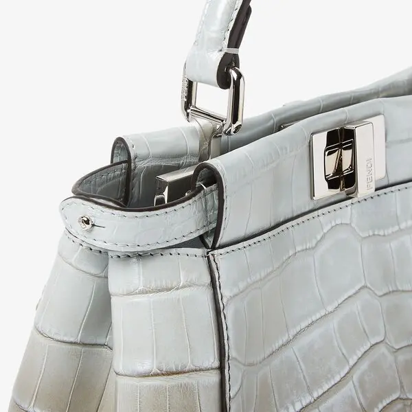Fendi Peekaboo Mini Crocodile Bag - Grey