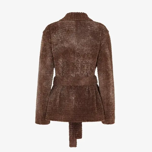 Fendi Shearling Shawl Collar Jacket With Belt