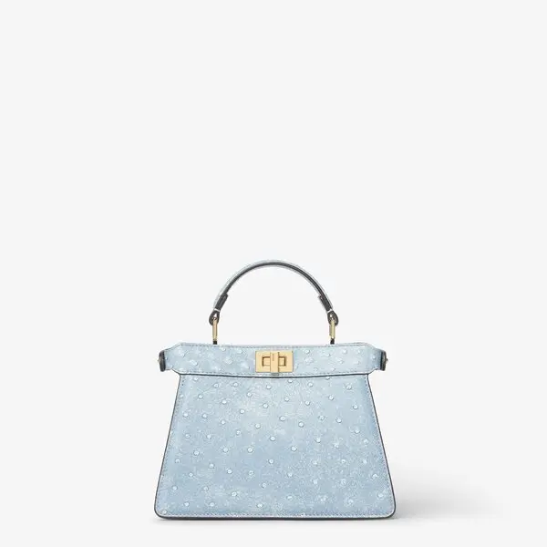 Fendi Peekaboo Iseeu Petite Ostrich Bag - Blue