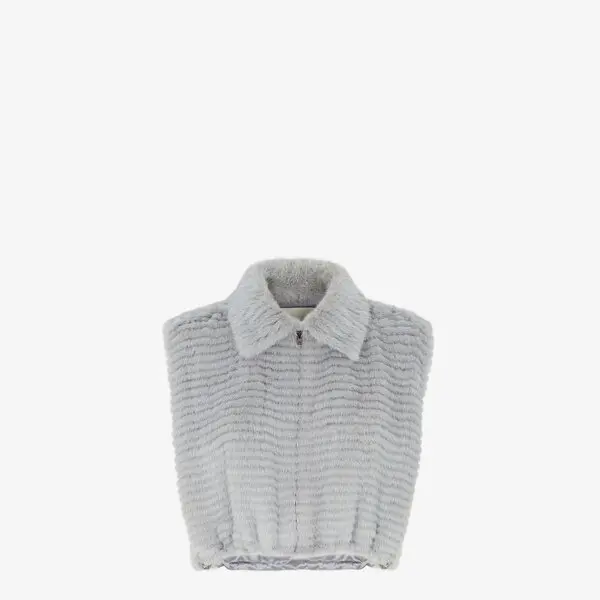 Fendi Cropped Mink Gilet - Grey