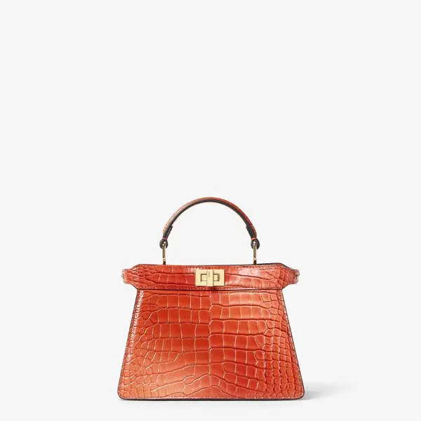 Fendi Peekaboo Iseeu Petite Crocodile Bag - Red