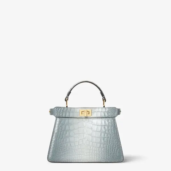 Fendi Peekaboo Iseeu Petite Bag In Crocodile Leather - Grey