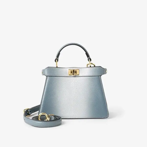 Fendi Peekaboo Iseeu Petite Karung Snakeskin Bag - Grey