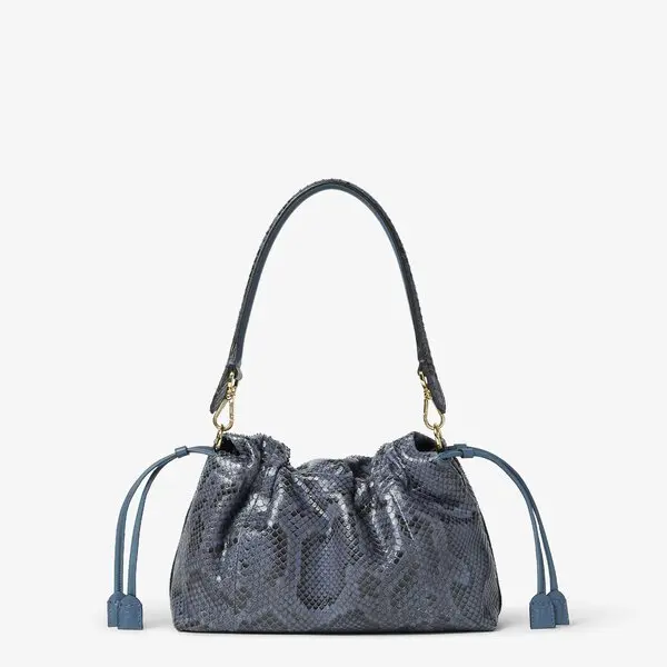 Fendi Mamma Baguette Medium Python Shoulder Bag - Blue