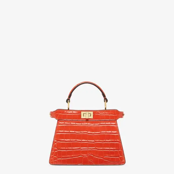 Fendi Peekaboo Iseeu Petite Crocodile Leather Bag - Red