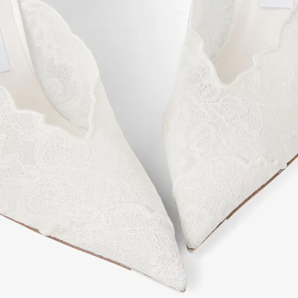 JIMMY CHOO Faiz 100 Ivory Lace Pumps