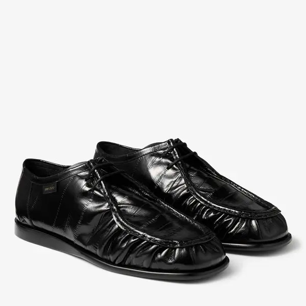 JIMMY CHOO Ember Moccasin M Eel Embossed Leather Moccasins
