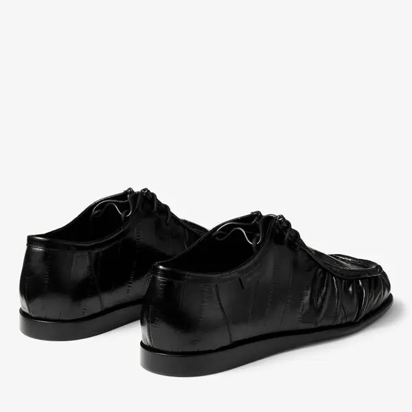 JIMMY CHOO Ember Moccasin M Eel Embossed Leather Moccasins