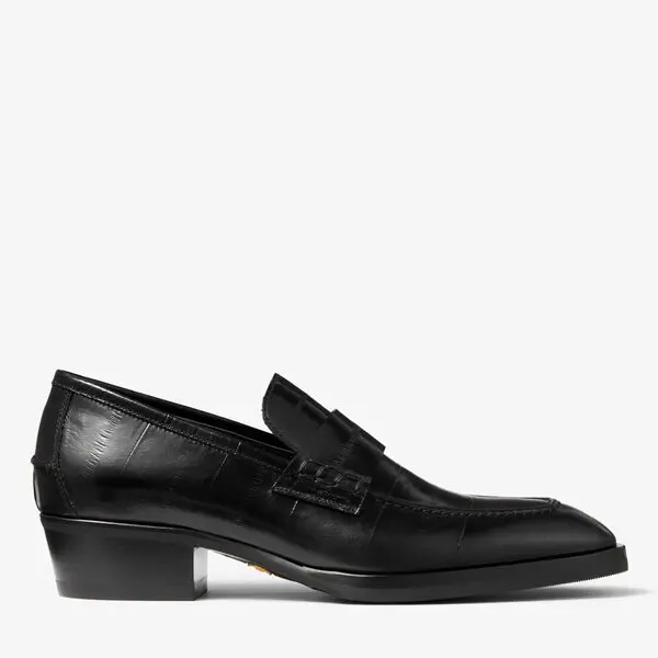 JIMMY CHOO Wilder Loafer M Eel-embossed Leather Loafers