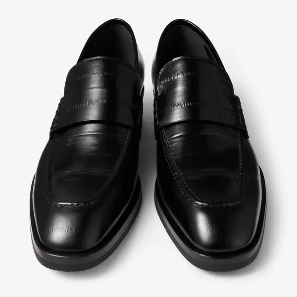 JIMMY CHOO Wilder Loafer M Eel-embossed Leather Loafers