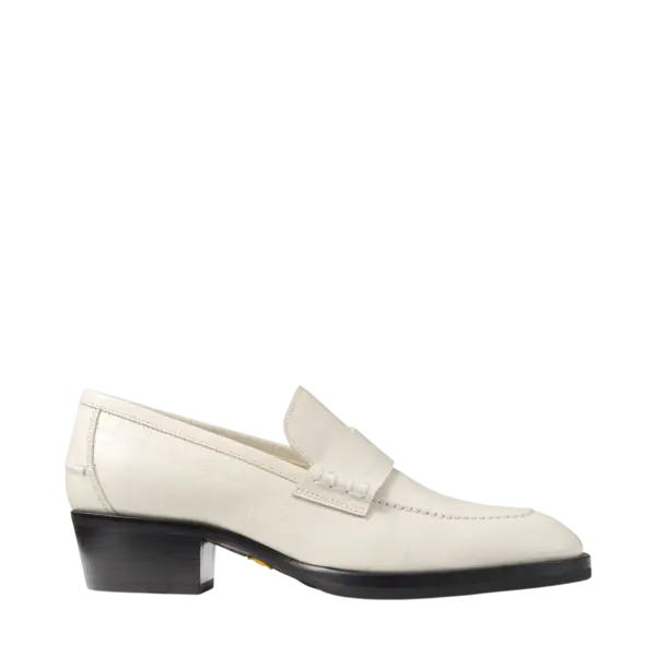 JIMMY CHOO Wilder Eel-embossed Leather Loafers - Bone
