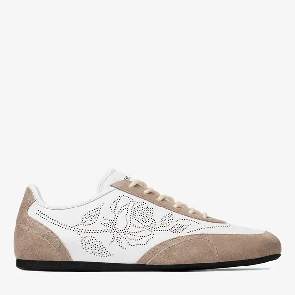 JIMMY CHOO Sunny Low Top Trainers With Rose Perforation - V White/stone