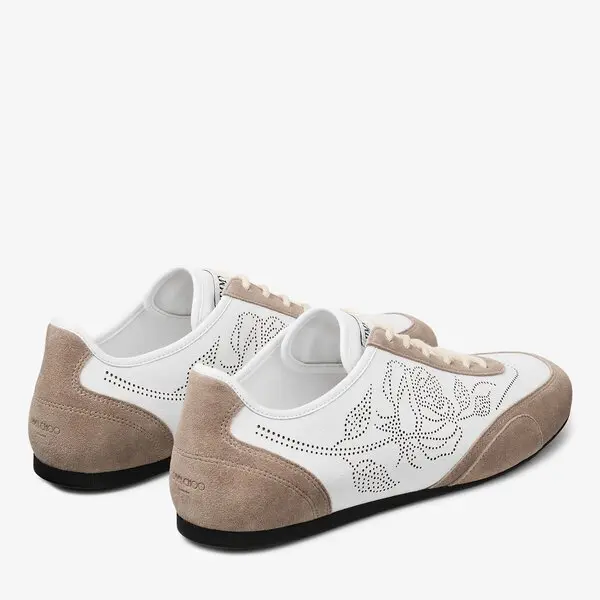 JIMMY CHOO Sunny Low Top Trainers With Rose Perforation - V White/stone