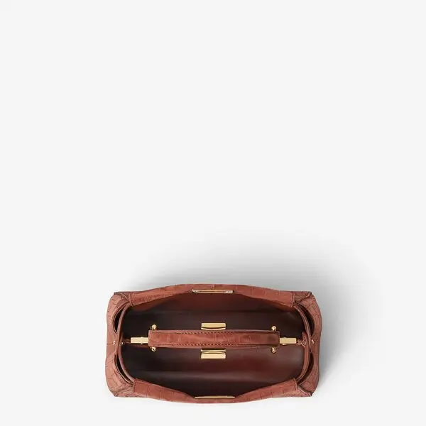 Fendi Peekaboo Mini Crocodile Suede Bag