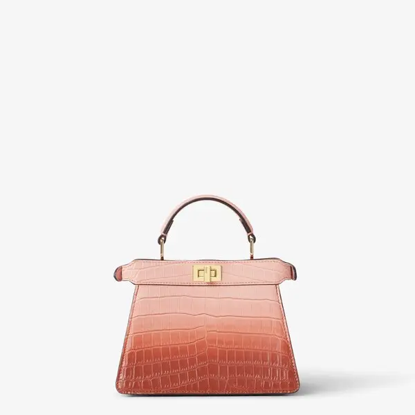 Fendi Peekaboo Iseeu Petite Crocodile Leather Bag - Pink