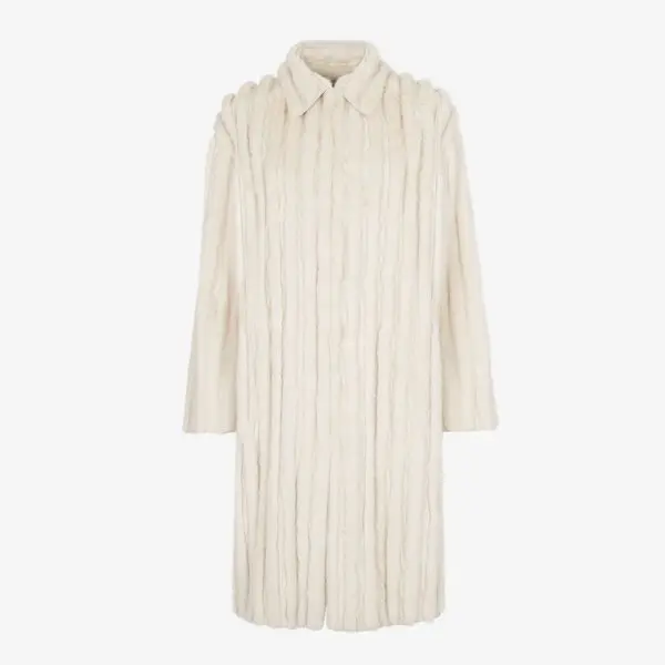 Fendi Pearl Mink Midi Coat - White