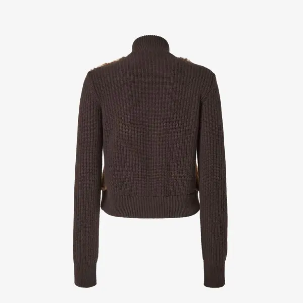 Fendi Bomber Jacket With Chevron Mink And Cashmere Inserts