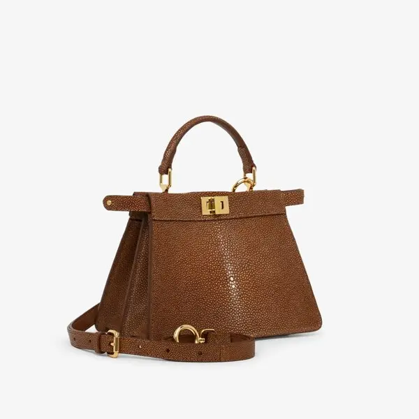 Fendi Peekaboo Iseeu Petite Top Handle Bag - Brown