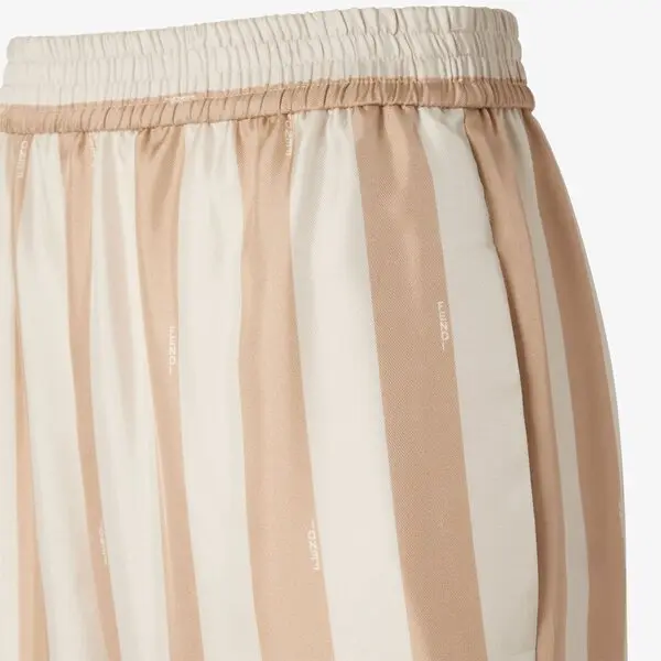 Fendi Silk Pequin Stripe Trousers - Beige