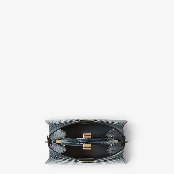 Fendi Peekaboo Iseeu Petite Bag In Crocodile Leather - Blue
