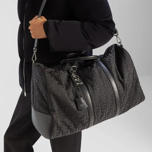 Fendi Ff Squared Key Ring - Black