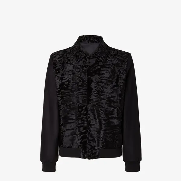 Fendi Swakara And Cashmere Knit Blouson - Black