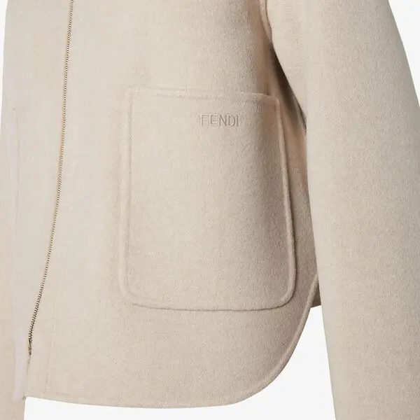 Fendi Wool Blouson Jacket With Detachable Ff Motif Mink Gilet