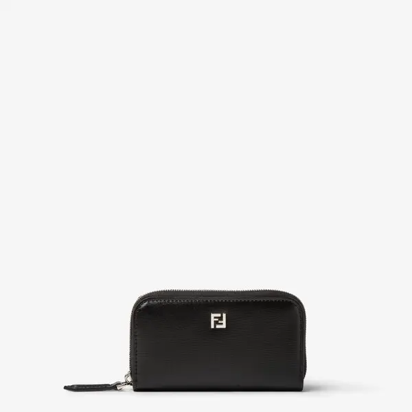 Fendi Ff Squared Zip-around Mini Wallet - Black