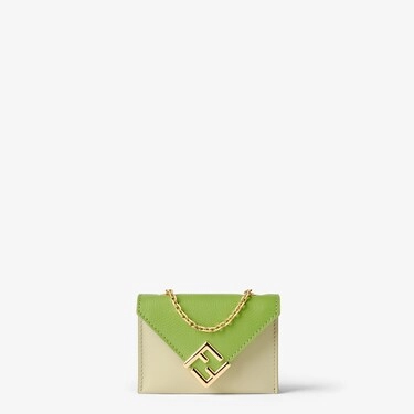 Fendi Ff Diamonds Card Case - Green