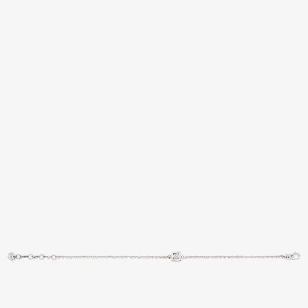 Fendi Ff Chain Bracelet With Crystal Detail - Silver