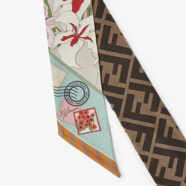 Fendi Silk Two-sided Wrappy Scarf