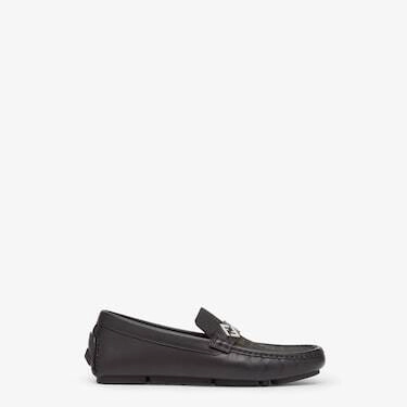 Fendi Ff Metal Driving Loafers - Black