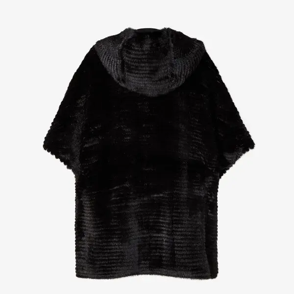 Fendi Mink Featherlike Poncho - Black