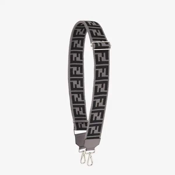 Fendi Adjustable Shoulder Strap With Double Snap Hook - Grey