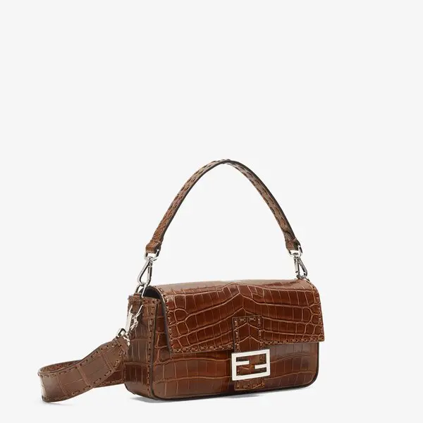 Fendi Baguette Medium Crocodile Leather Bag